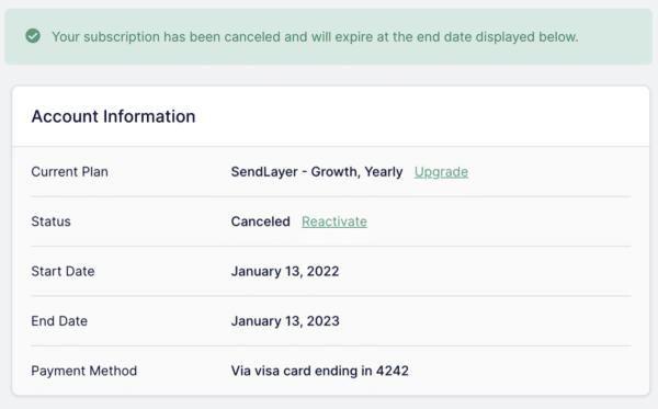 Canceling Your Account