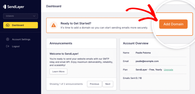 Completing Domain Setup
