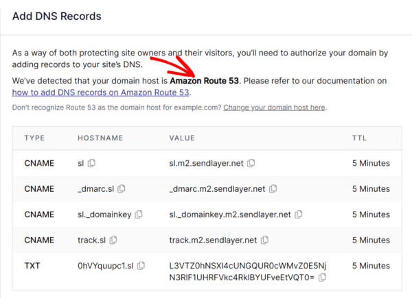 How to Set Up SendLayer on Amazon Route 53 - SendLayer